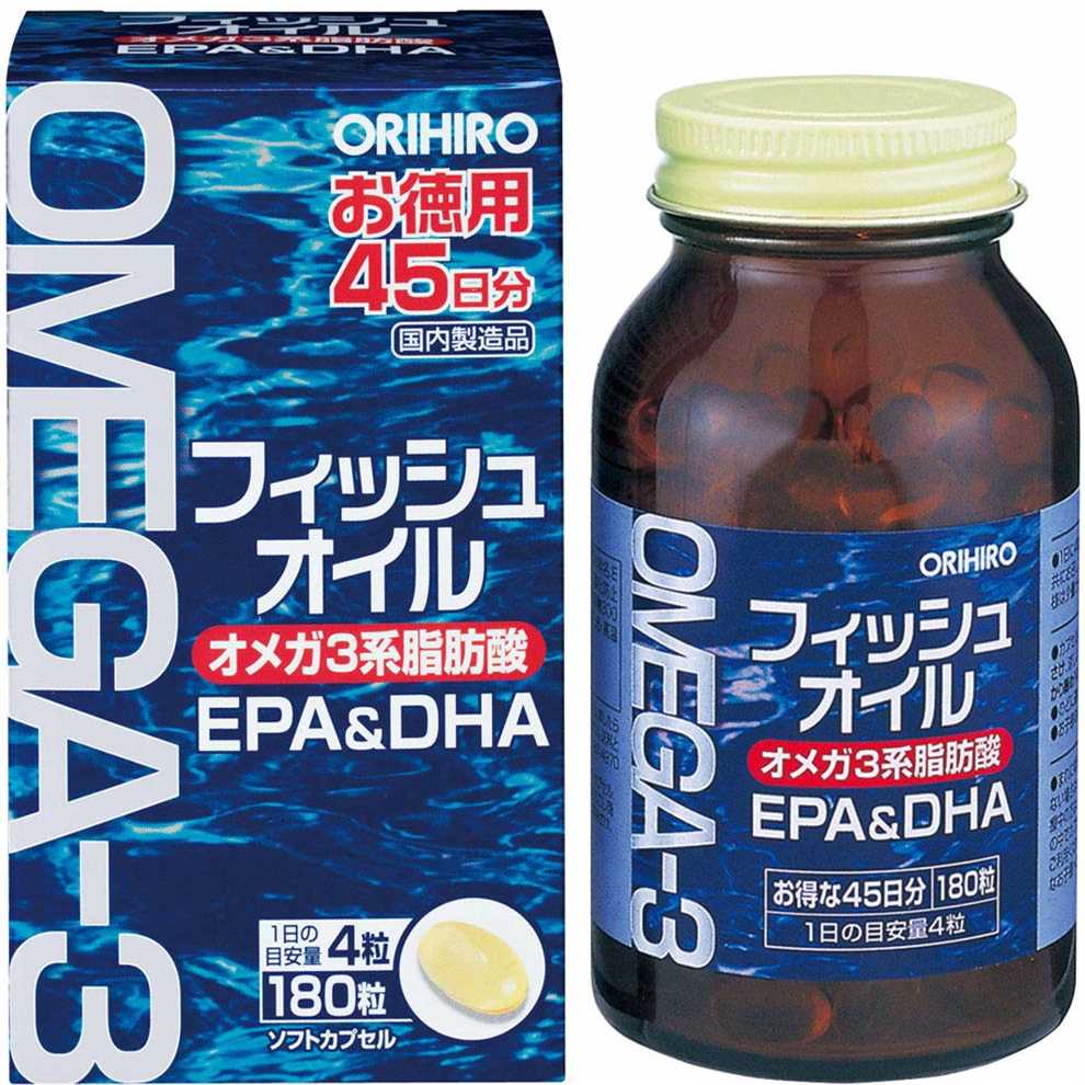 Dầu cá Omega 3 Orihiro 180 viên của Nhật Bản