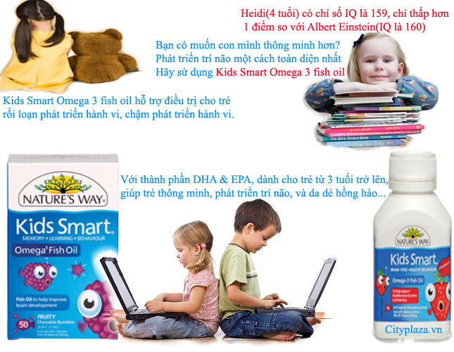 Kids smart omega 3 fish oil lọ 50 viên - Sản phẩm của Australia